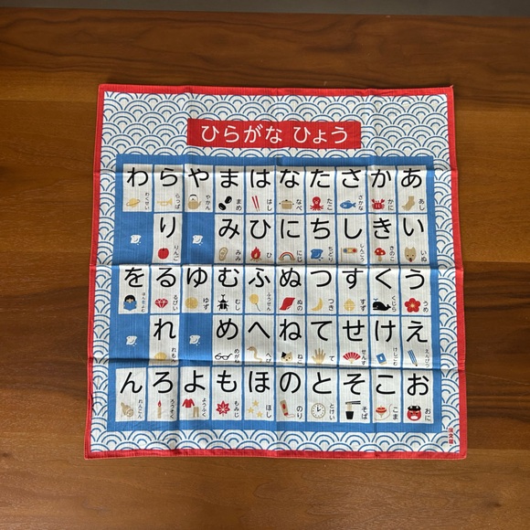 Other | Japan Japanese Hiragana Letter Chart For Furoshiki Wrapping ...